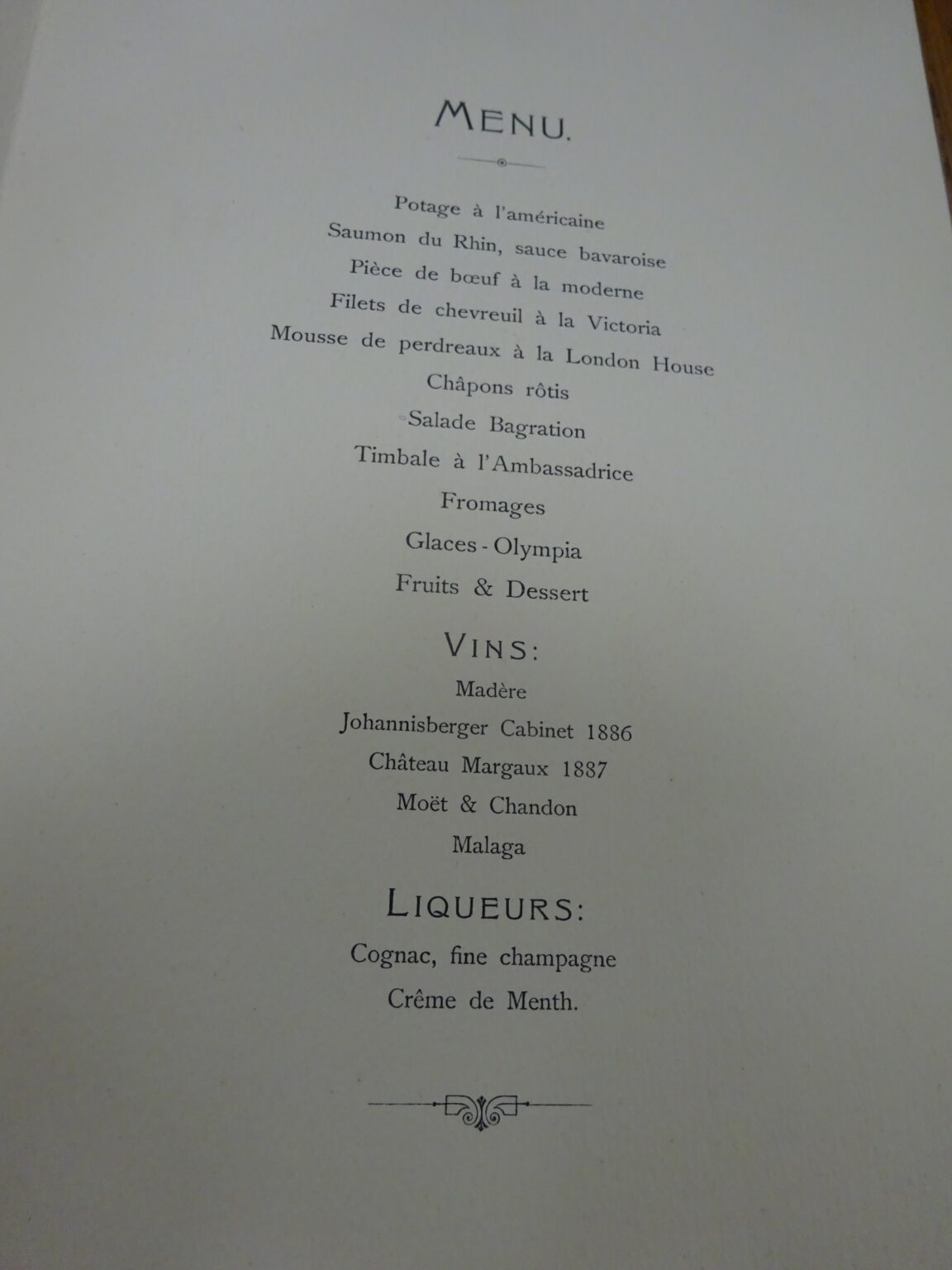 Menu du mariage d’Albert de Belgique et Elisabeth en Bavière à Munich ...